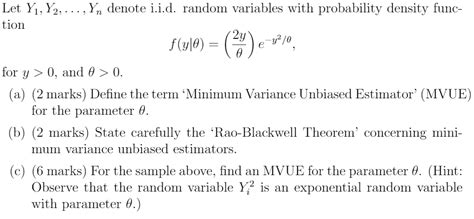 solved let yı y2 yn denote i i d random variables
