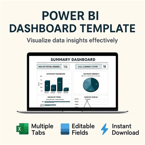 Power Bi Dashboard Template Business Analytics Report Kpi And Data