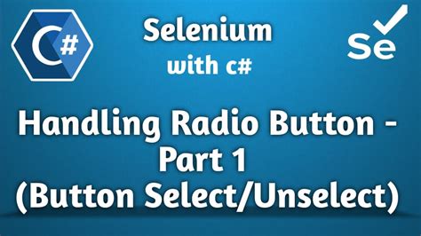 How To Handle Radio Buttons In Selenium C Selenium Beginner