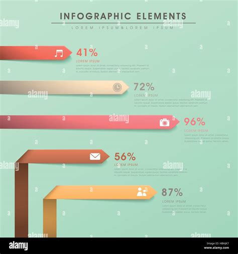 Colorful Bar Chart Vector Abstract Infographic Elements Stock Vector