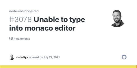Unable To Type Into Monaco Editor · Issue 3078 · Node Rednode Red · Github