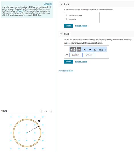 Solved Constants Part A A Circular Loop Of Wire With Radius