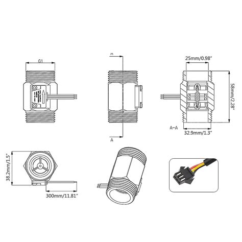 Water Flow Sensor Switch G1 Copper Hall Effect Liquid Switch Flowmeter Meter Fruugo Uk