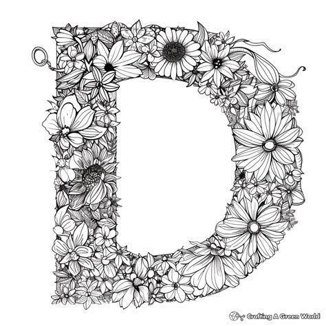 Letter D Coloring Pages For Adults