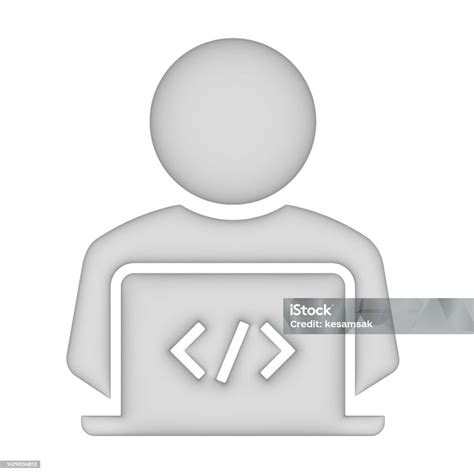 Programer Icon 3d Buttons Symbol Stock Illustration Download Image Now Abstract Arrow