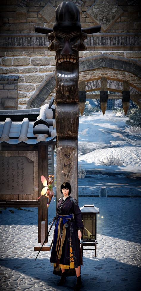 [스크린샷] 한국 전통 조경물과 잘 어울리는 우사의 묵향 의상 검은사막 Mobile 공식 홈페이지