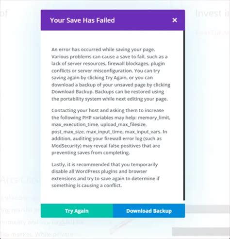 How Can I Troubleshoot An Error That Occurs While Saving A Page In Divi Builder When Using Divi