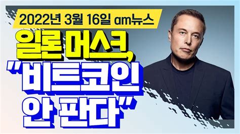 리플 비트코인 이더리움 일론머스크 비트코인 매도계획 없다 리플도 사줘 Youtube