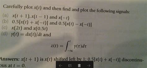 solved me consider the following continuous time signal 1 t