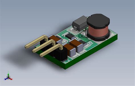 Dd412sa6 5 4v至3 3v5v直流 直流降压降压转换器，1a Solidworks 2018 模型图纸免费下载 懒石网