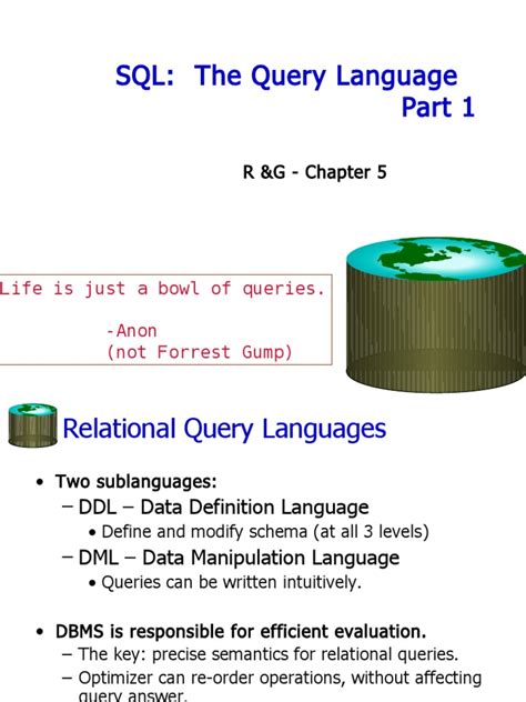 Sql The Query Language R Andg Chapter 5 Pdf Sql Relational Model