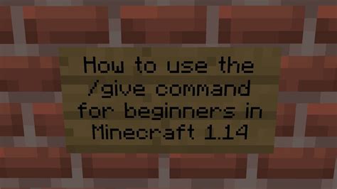 How To Give Yourself Any Item For Beginners In Minecraft 1 14 Java Edition Youtube