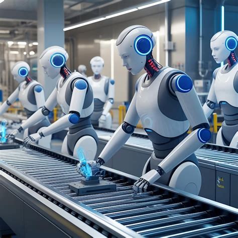 Industrial Robot In Modern Factory Robot Face Robots Working In A Plant Artificial Intelligence