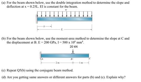 Solved A For The Beam Shown Below Use The Double