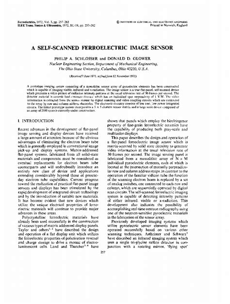 A Self Scanned Ferroelectric Image Sensor Ieee Journals And Magazine Ieee Xplore