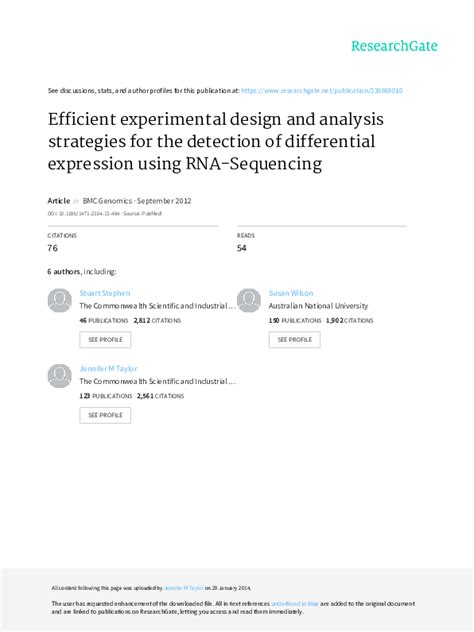 Pdf Efficient Experimental Design And Analysis Strategies For The