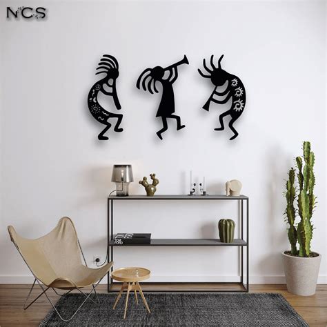 Kokopelli Wall Art Set Of 3 Kokopelli Wall Decorchristmas Etsy
