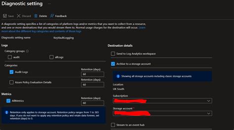 Provisioning Of New Workspace Is Adding A Key Vault Diagnostic Setting To The Storage Account