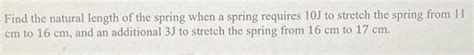 Solved Find The Natural Length Of The Spring When A Spring Chegg Com