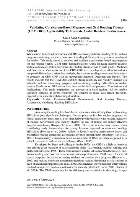 Pdf Validating Curriculum Based Measurement Oral Reading Fluency Cbm Orf Applicability To