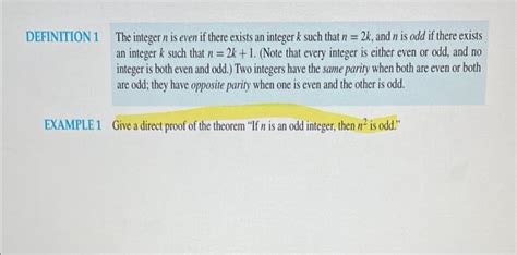 Solved The Integer N Is Even If There Exists An Integer K
