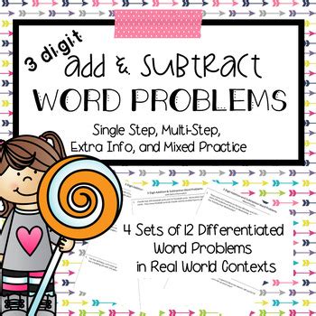 Addition And Subtraction Word Problems 3 Digit By Learning With Mrs Kirk