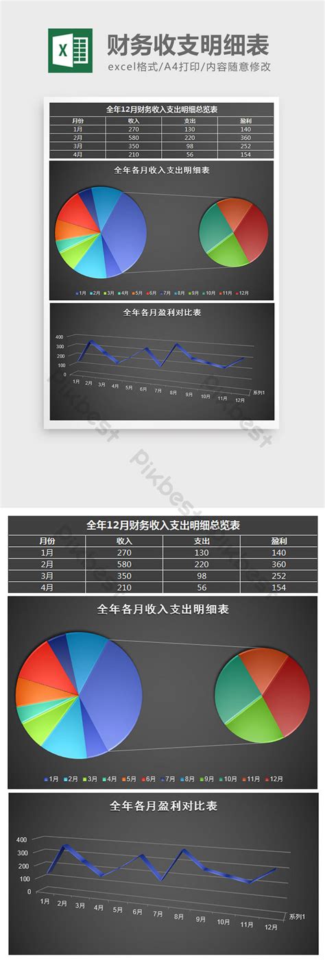 연간 재무 수입 및 지출 분석 요약 테이블 엑셀 템플릿 엑셀 템플릿 xlsx 무료 다운로드 pikbest