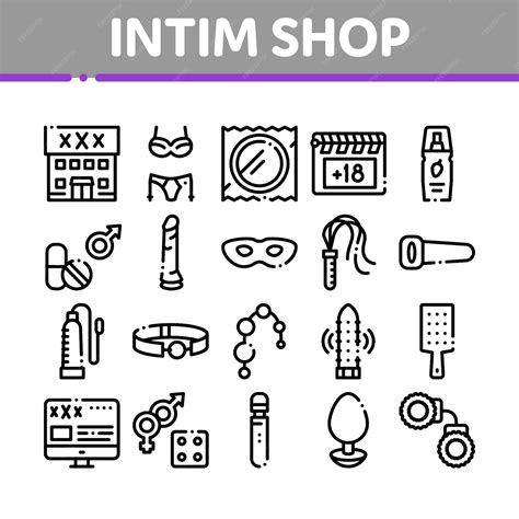 Premium Vector Intim Shop Sex Toys Collection Icons Set