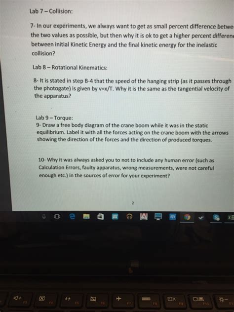 Solved Lab Collision In Our Experiments We Always Chegg