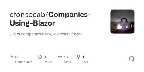 Github Efonsecab Companies Using Blazor List Of Companies Using Microsoft Blazor
