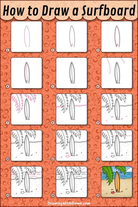 How To Draw A Surfboard In 2025 Surfboard Drawing Easy Mermaid