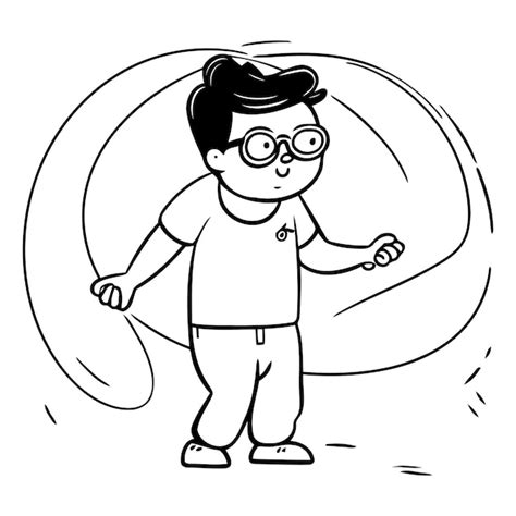 Premium Vector Vector Illustration Of A Little Boy With Glasses And A