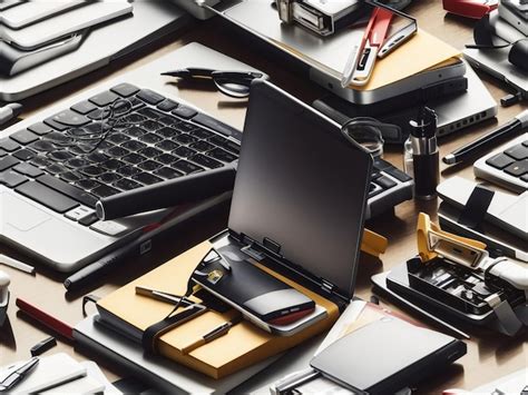 Premium Ai Image Workspace Oasis Dreamshaper V7 Modern Contemporary Workspace With Laptop