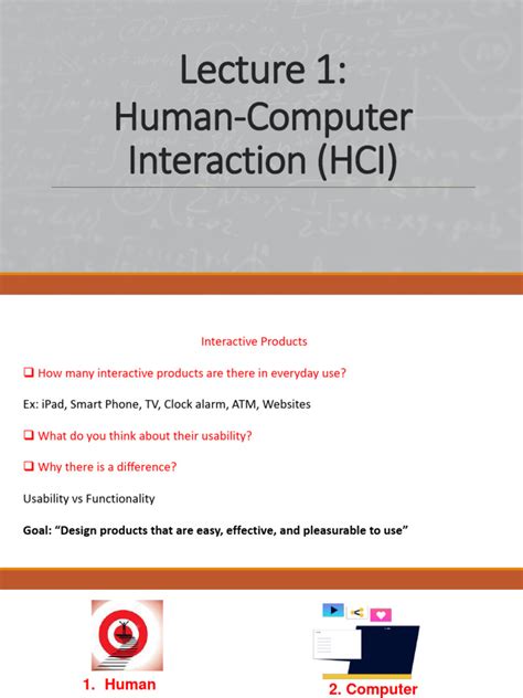 lecture 1 hci pdf human computer interaction usability
