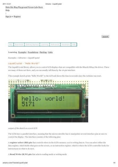 Arduino LiquidCrystal Pdf
