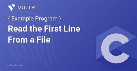 C Program To Read The First Line From A File Vultr Docs