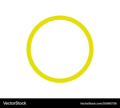 Circle Shape Outline Yellow Stroke Royalty Free Vector Image
