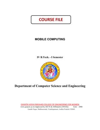 Mobile Computing Notes And Material PDF