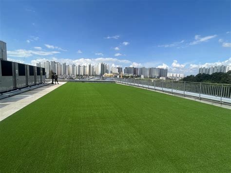 [인조잔디] 평택에 위치한 수원지방법원평택지원 옥상 국산 조경용 코오롱 20mm 인조잔디 시공 By 매트맥스 매트맥스