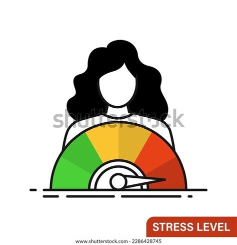 Measuring Level Stress Icon Girl Indicator Stock Vector Royalty Free