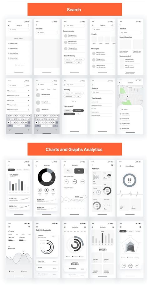 Nova App Wireframe Kit Multipurpose App Wireframe Kit Paid App Paid Nova Kit