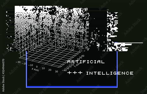 vector de stock glitched screen with malware computer program pixel