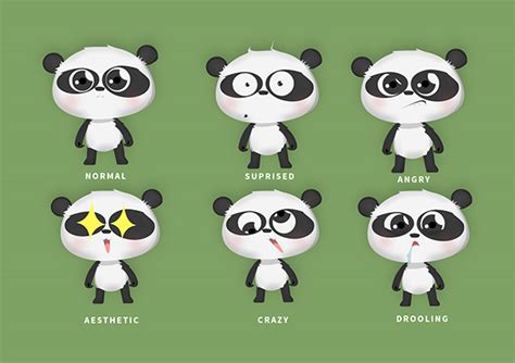 Cute Panda Facial Expression Behance