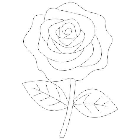 Rose Tracing Coloring Pages Coloringlib
