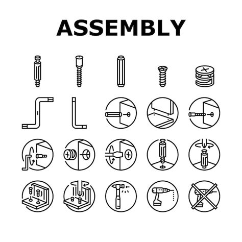 Premium Vector Assembly Furniture Instruction Icons Set Vector