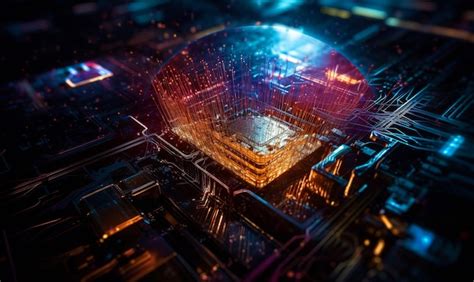 Premium Photo Microprocessor Futuristic Shot Motherboard Chip Industry Generative Ai