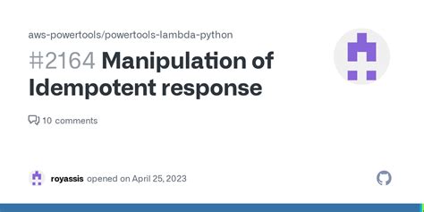 manipulation of idempotent response · issue 2164 · aws powertools