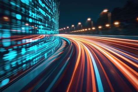 Premium Photo Fast Digital Data Flow On Road Future Transformation
