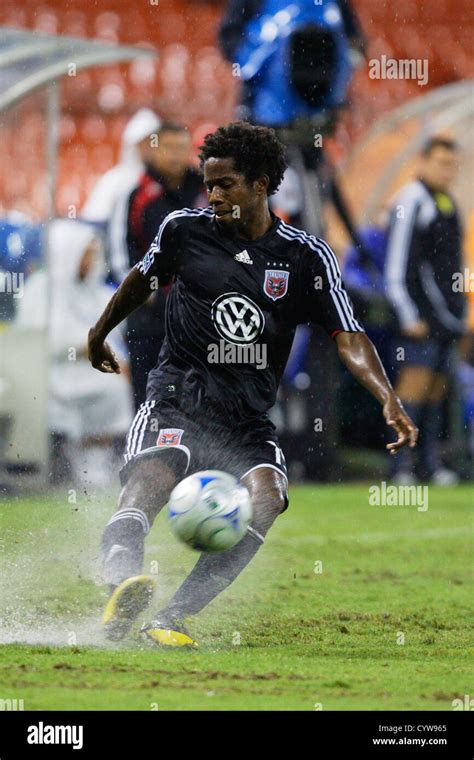 Clyde Simms Of Dc United Kicks The Ball During A Major League Soccer Match Against The Houston