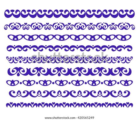 Set Ornamental Borders Vector Decorative Elementsblue 库存矢量图（免版税）420565249 Shutterstock